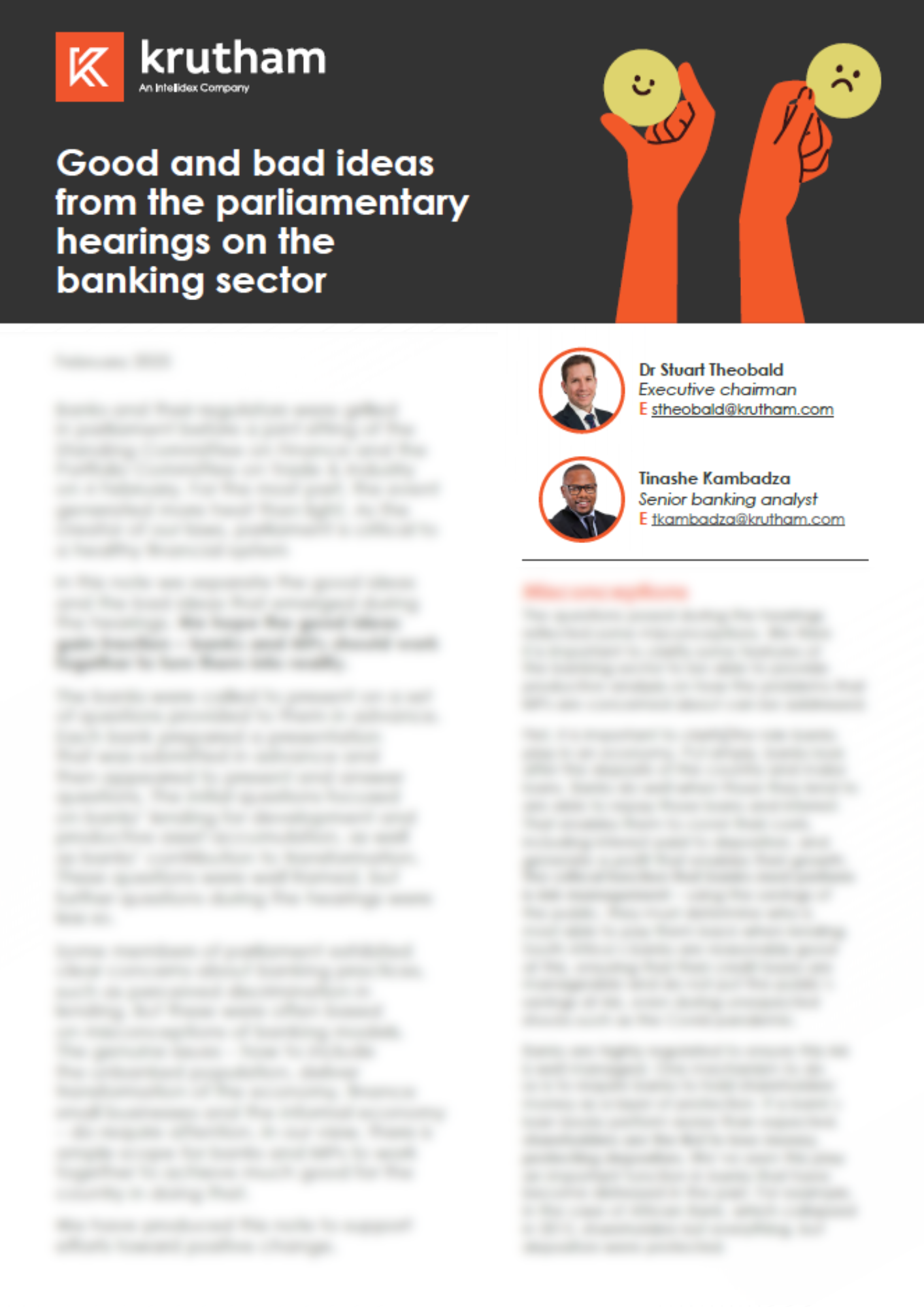 Good and bad ideas from the parliamentary hearings on the banking ...